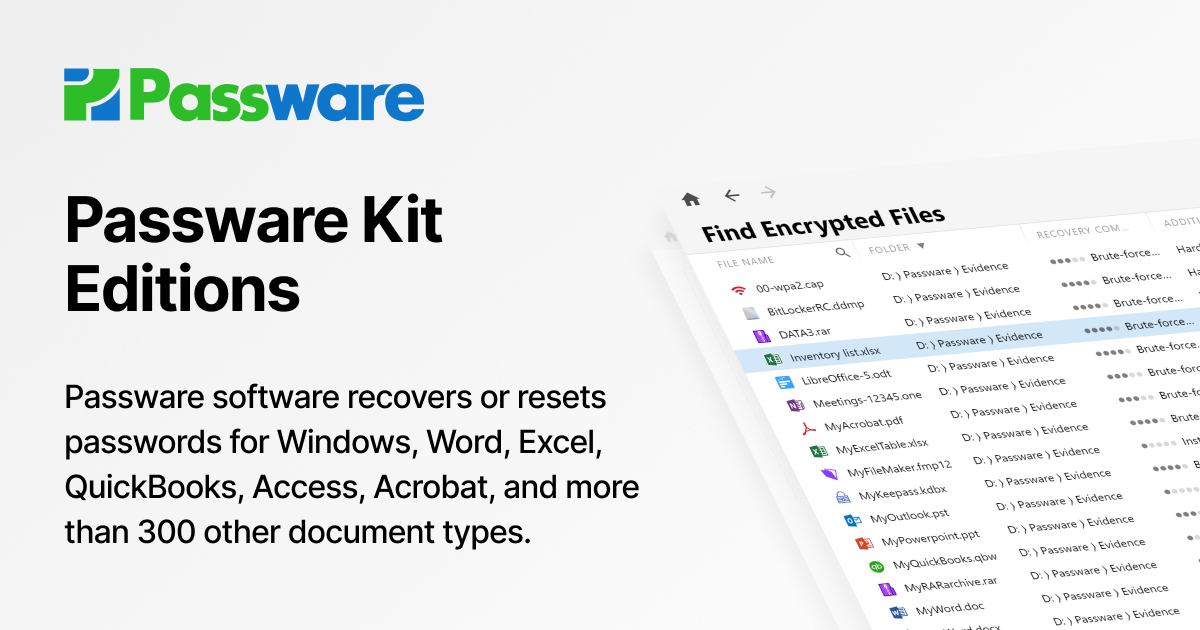 Complete electronic evidence decryption solutions for Windows