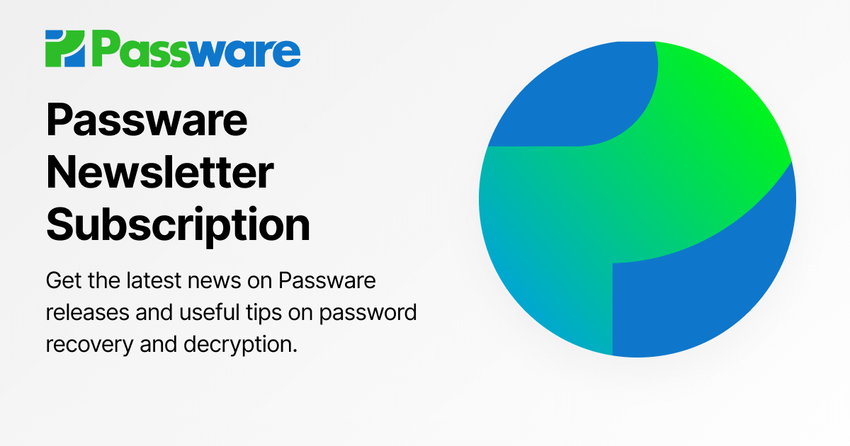 Passware Newsletter Subscription