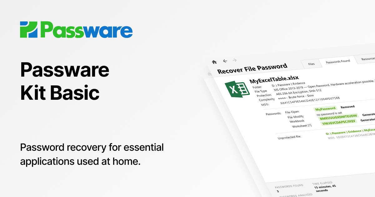 Passware Kit Basic - easy to use password recovery