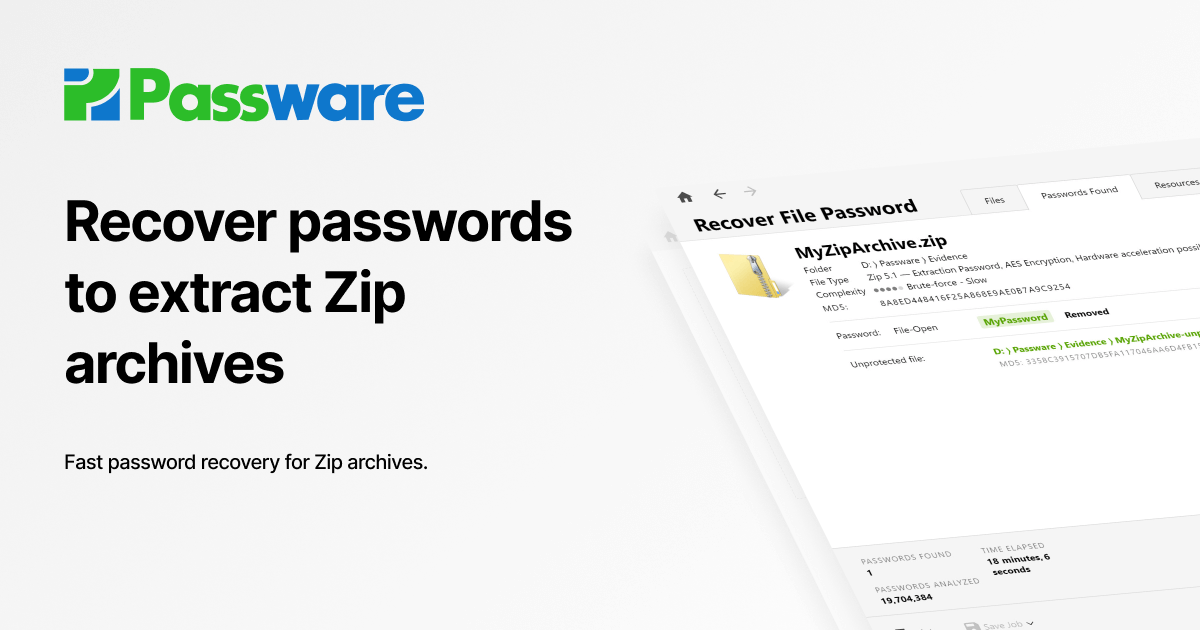 Passware - Fast Password Recovery for Archives